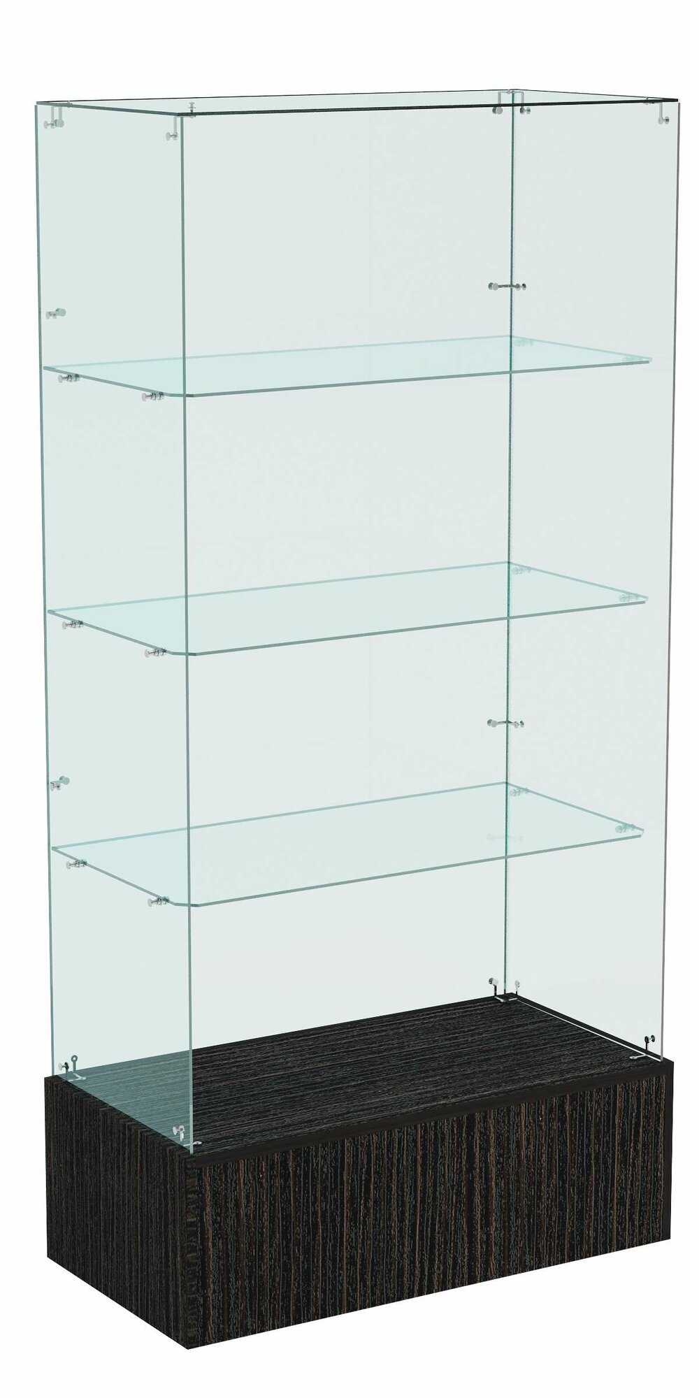 Витрина истра №109 прямоугольная (З/C - стекло), без дверей, Дуб Венге