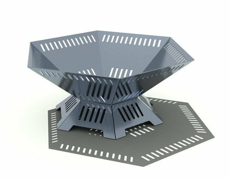 Очаг, чаша для костра, Костровая чаша, разборный мангал Шестигранная пожарная яма - огнеупорная краска