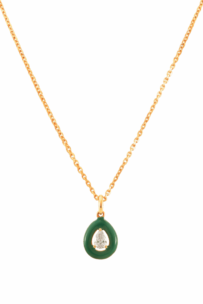 Колье, золото, 750 проба, бриллиант