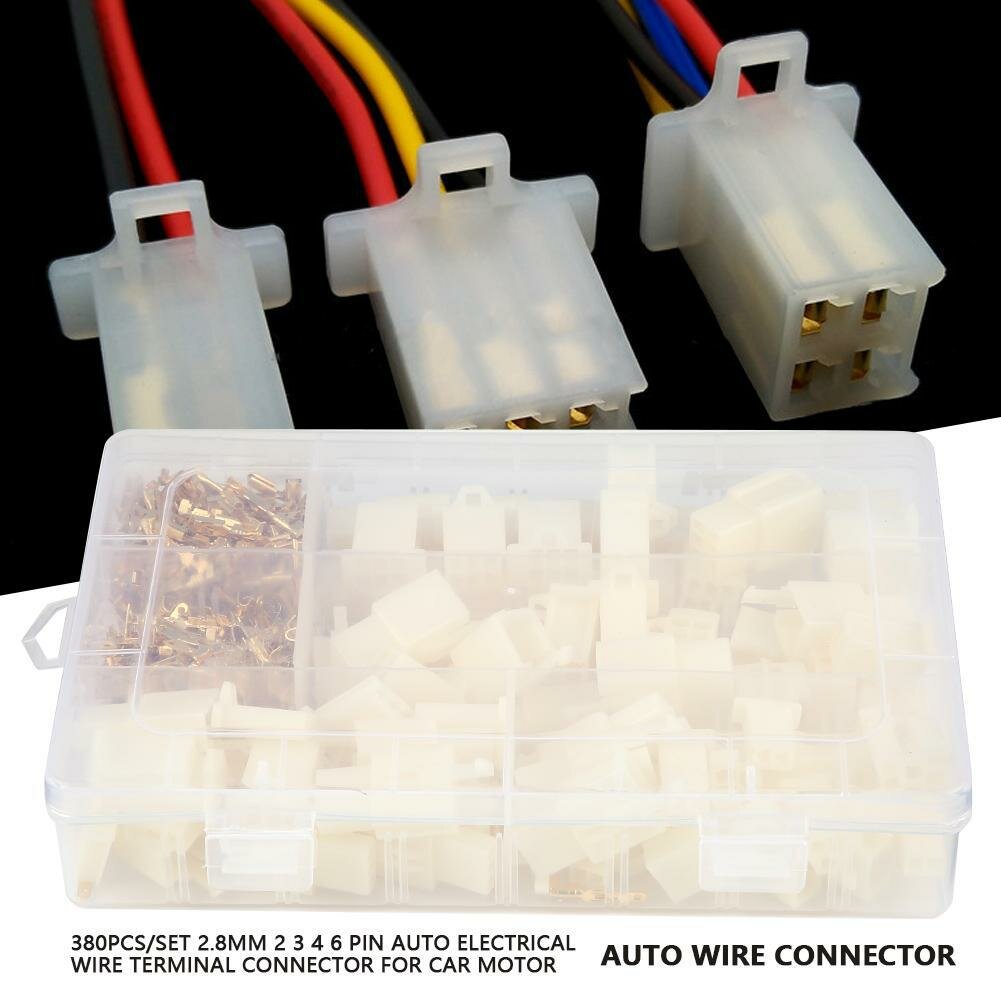 380 шт./компл. 2,8 мм 2 3 4 6-контактный автоматический электрический проводной клеммный разъем для автомобильного двигателя