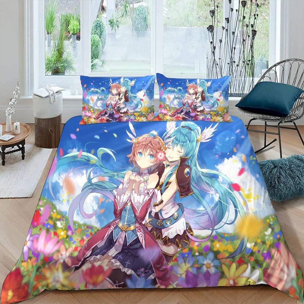 Постельное белье 1,5 спальное / 2-х , Пододеяльник, Аниме девушка