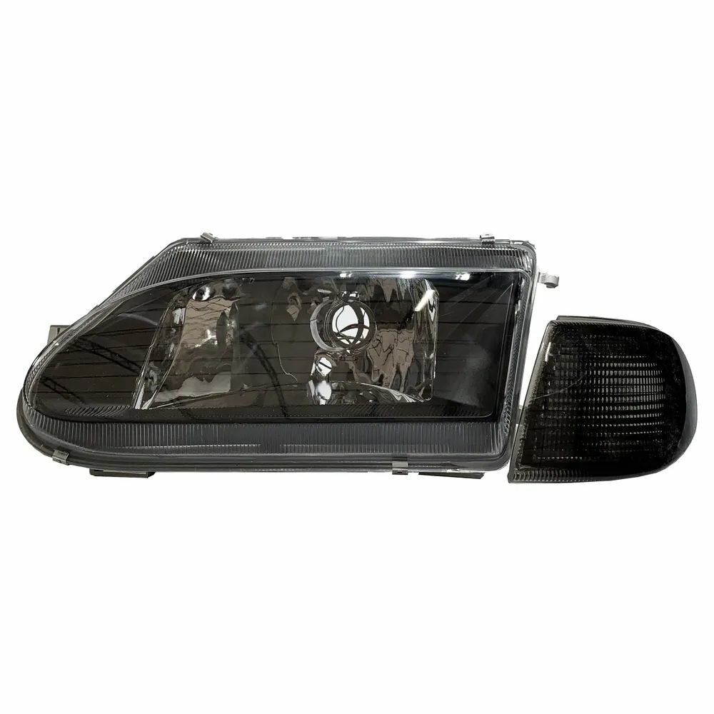 Блок фара для а/м 2113,2114,2115 левая, черная, гладкий рассеиватель