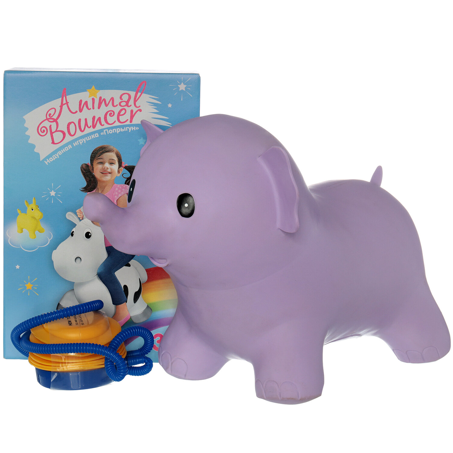 Игрушка-попрыгун PALMON "Слоник", ПВХ, надувная, фиолетовый, для детей от 3 лет до 5 лет, насос в комплект не входит.