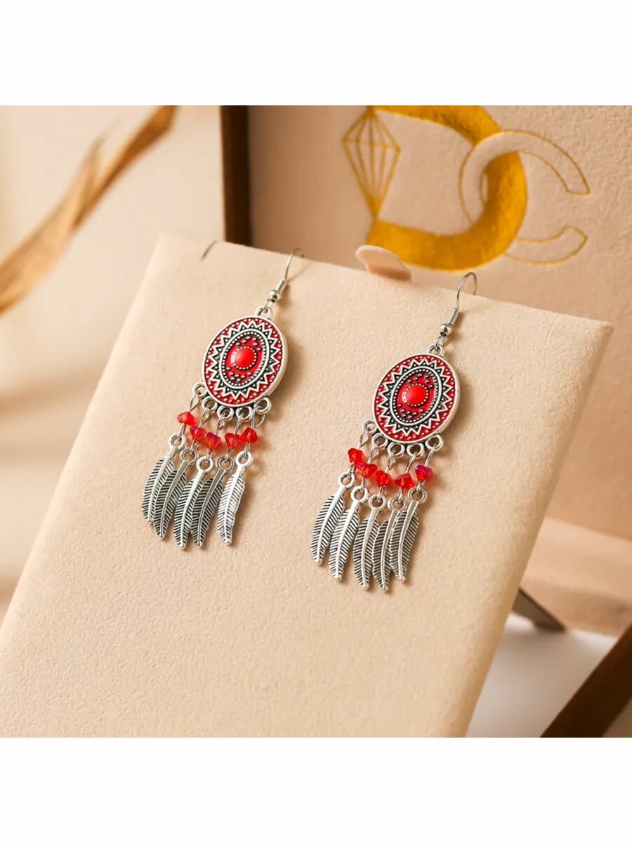 Серьги, бирюза синтетическая, эмаль