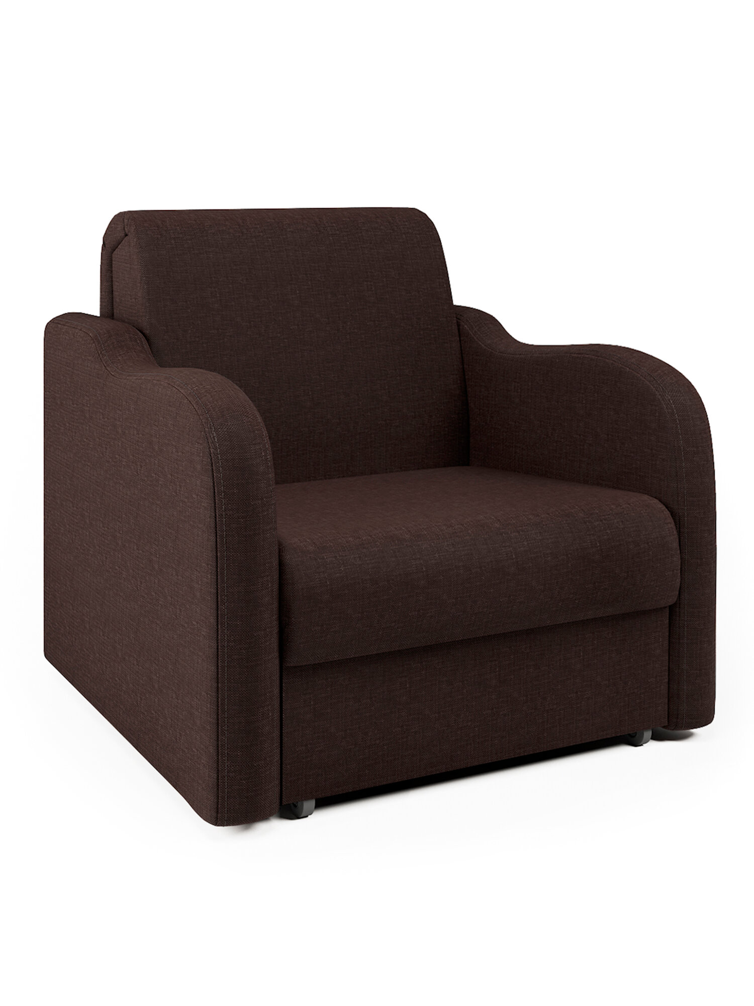 Кресло-кровать Коломбо, раскладное аккордеон, с ящиком, 90х194 см, шоколад