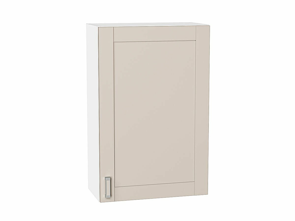 Шкаф верхний с 1-ой дверцей Лофт, цвет фасада Cream Silk, цвет каркаса Белый, 920*600*320 мм