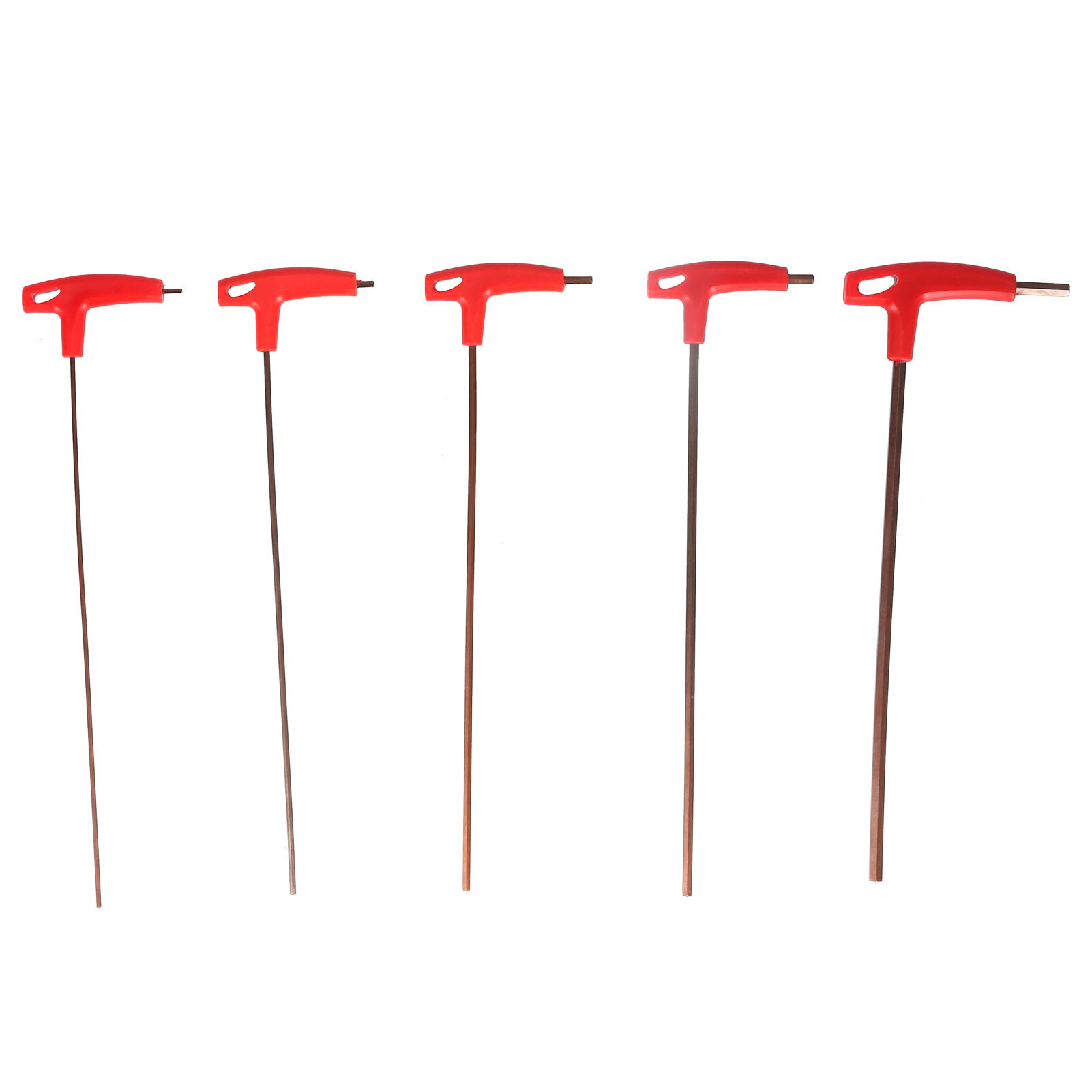 5pcs T Renge Hex Wrench S2 Сплав Стальная плоская головка