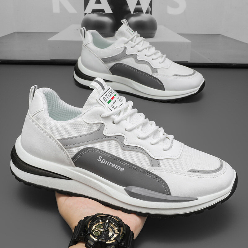 MOOCIE 2025 Летняя дышащая мужская обувь Новая мужская сетчатая спортивная обувь для отдыха и бега для студентов Little White Daddy Orgasm Enhancement Shoes