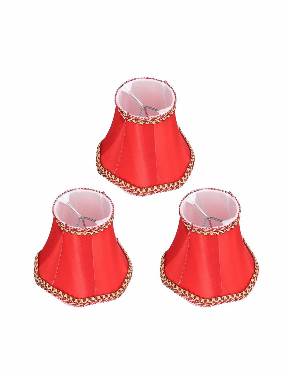 Красный современный тканевый абажур E14, 3 шт, прикрепляемый абажур для домашней стены, лампы-свечи, люстра, простая установка