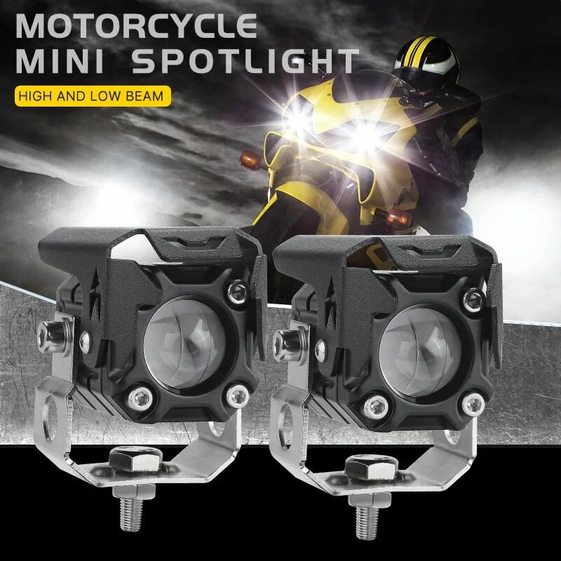 Противотуманные фары LED 20W белый/желтый с сеткой квадратные для авто мото внедорожник IP67