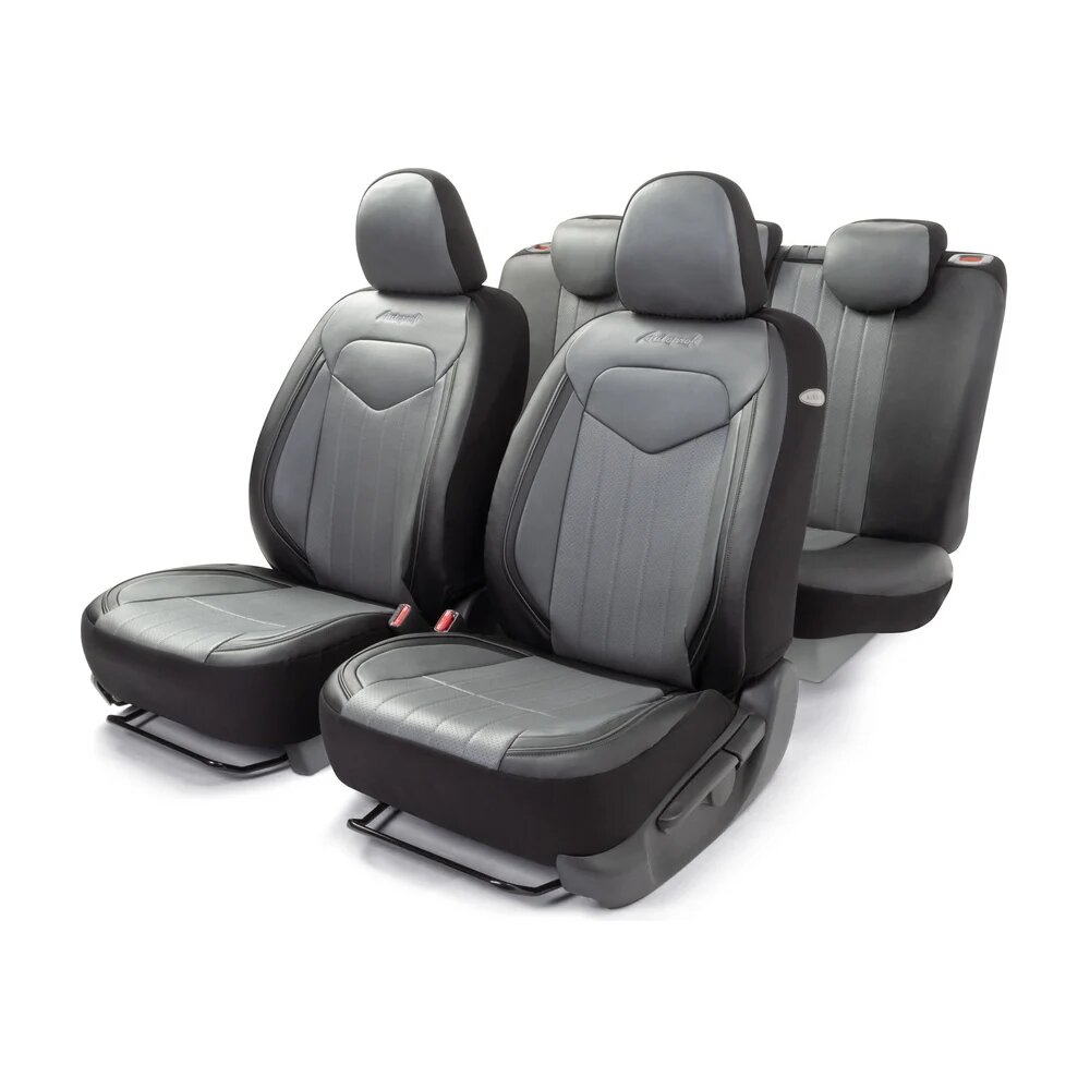 AUTOPROFI Авточехлы SIGNATURE материал эко-кожа 5 мм поролон SGN-1505GF BK/GY