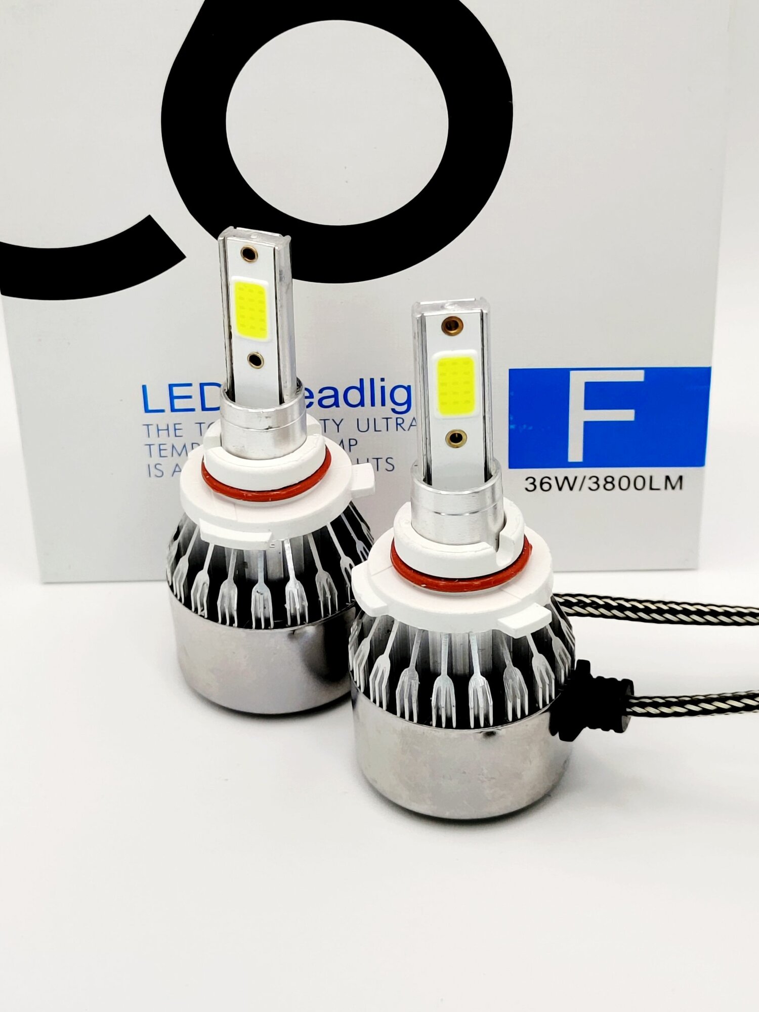 Автомобильные светодиодные лампы HB3/9005 LED 12-24V С6 с вентилятором ПТФ дальний ближний свет, 2шт, (нб3 лед лампы) для грузовиков, легковых авто, мотоциклов и мопедов