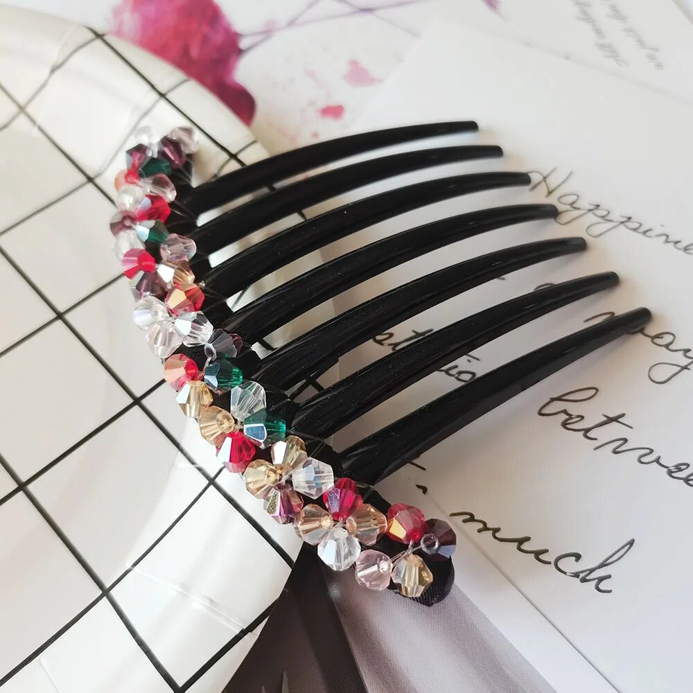 Цветочные гребни Стразы с кристаллами, заколки для волос для женщин, заколка для волос в пучок, свадебные аксессуары для волос, пластиковые аксессуары для волос, Мульти, Женский YZ