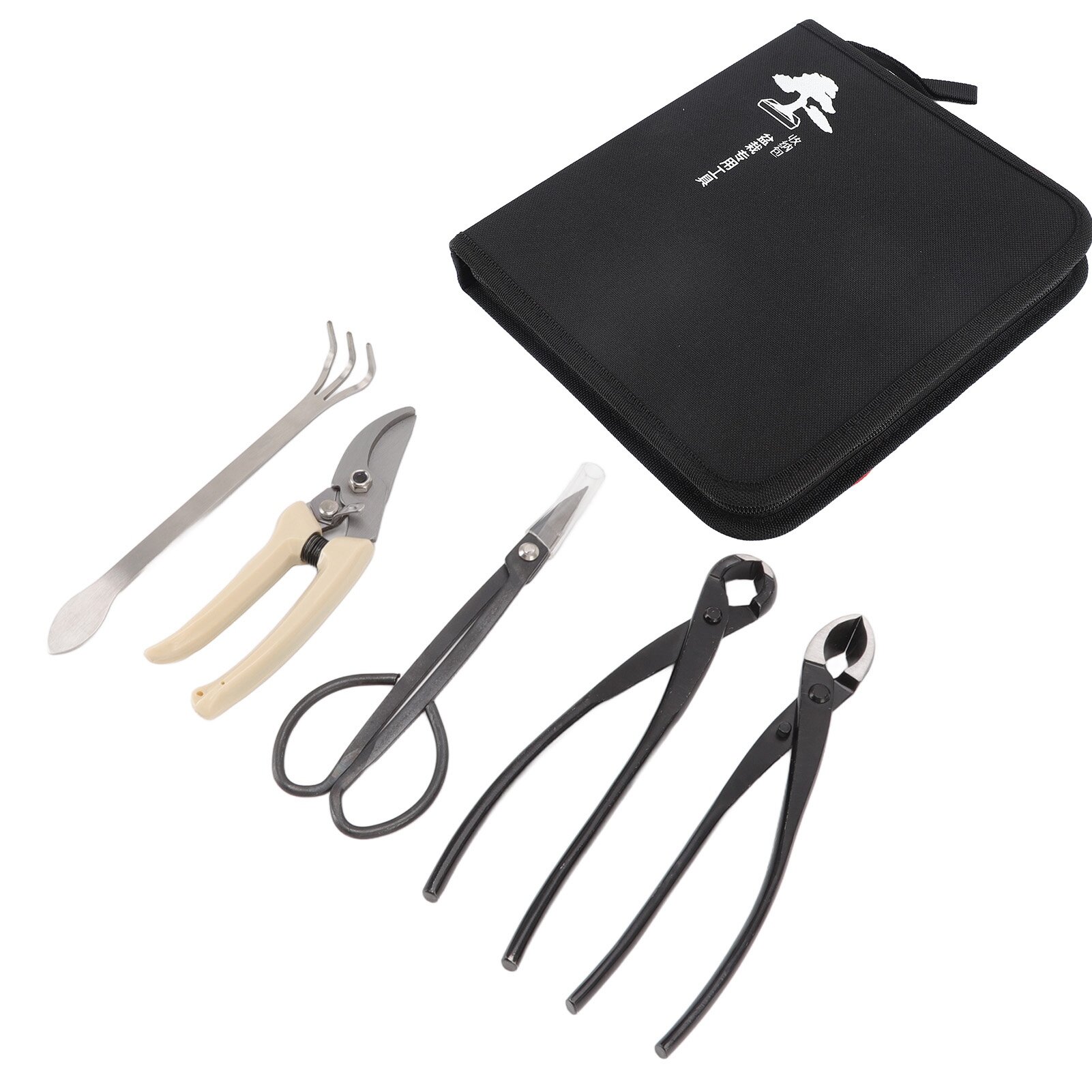 5Pcs Bonsai Tool Set Kit Carbon Steel Scissors Rake Branch Cutter Pruning Shears Pliers Garden Tools