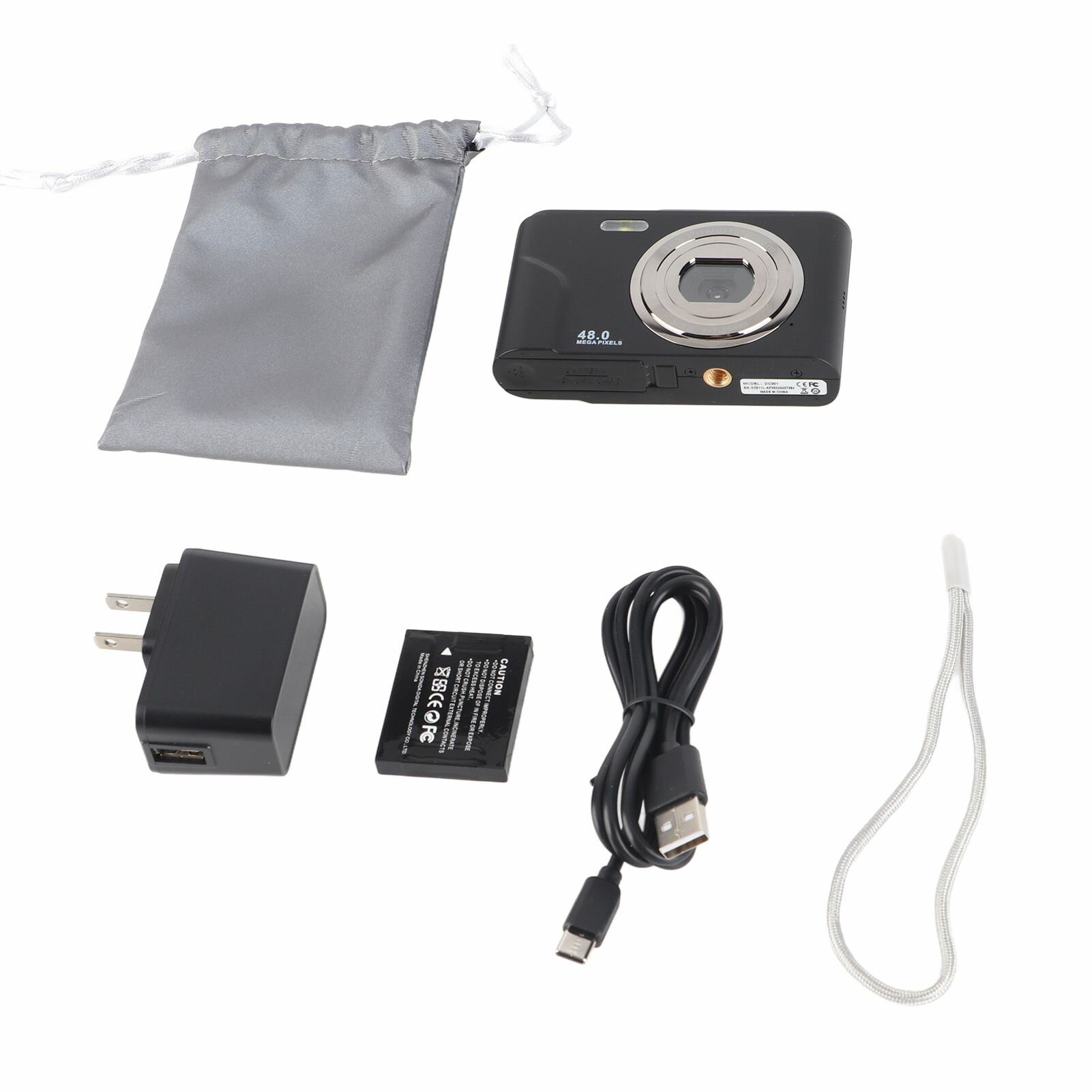 48MP Mini Digital Camera 2,4 "Дисплей IPS 16x Zoom 1080p HD Компактный карманный размер и съемки камеры