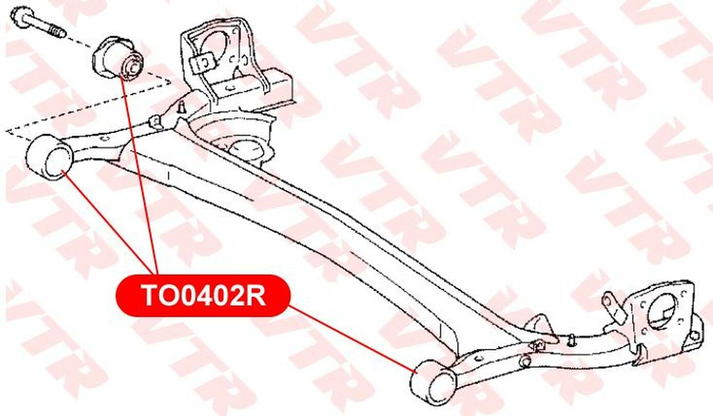 Vtr сайлентблок балки задней подвески для автомобилей to0402r