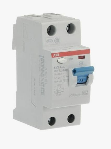 УЗО ABB F202 AC-40/0,03 2-х полюсное тип AC 40A 30mA 2 модуля (ВДТ) 2CSF202001R1400
