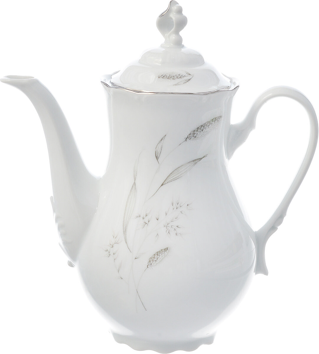 Кофейник 1200 мл; "Constance", декор "Серебряные колосья, отводка платина", Thun/ БТФ0741