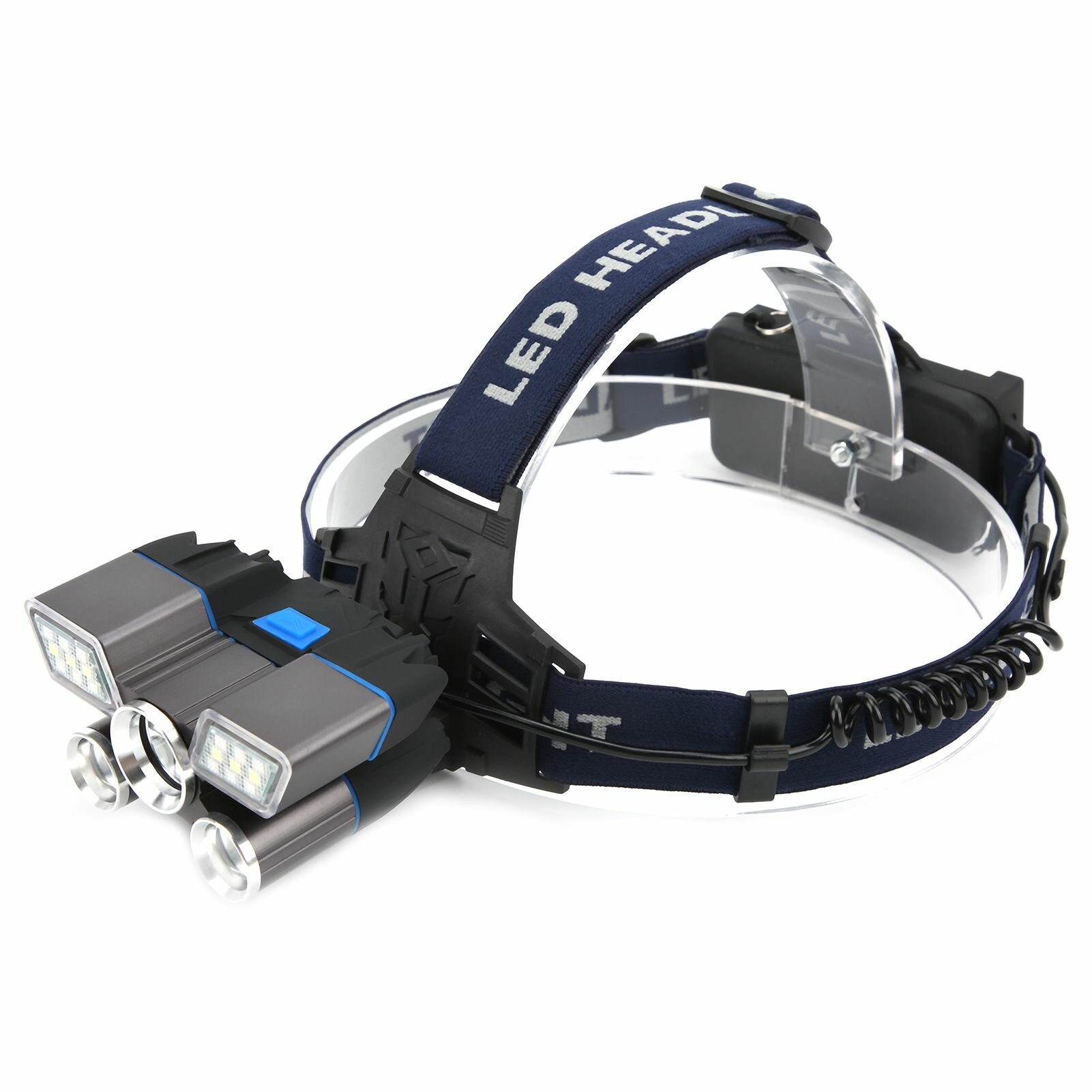 Наружный светодиодный налобный фонарь USB аккумуляторная регулируемая повязка на голову фонарик для кемпинга