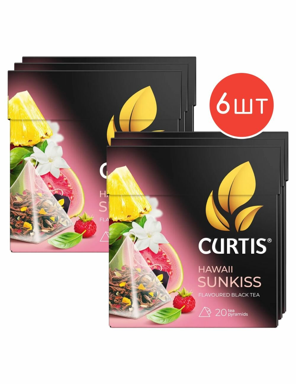 Чай черный Curtis Hawaii Sunkiss 20 пирамидок 34г 6шт