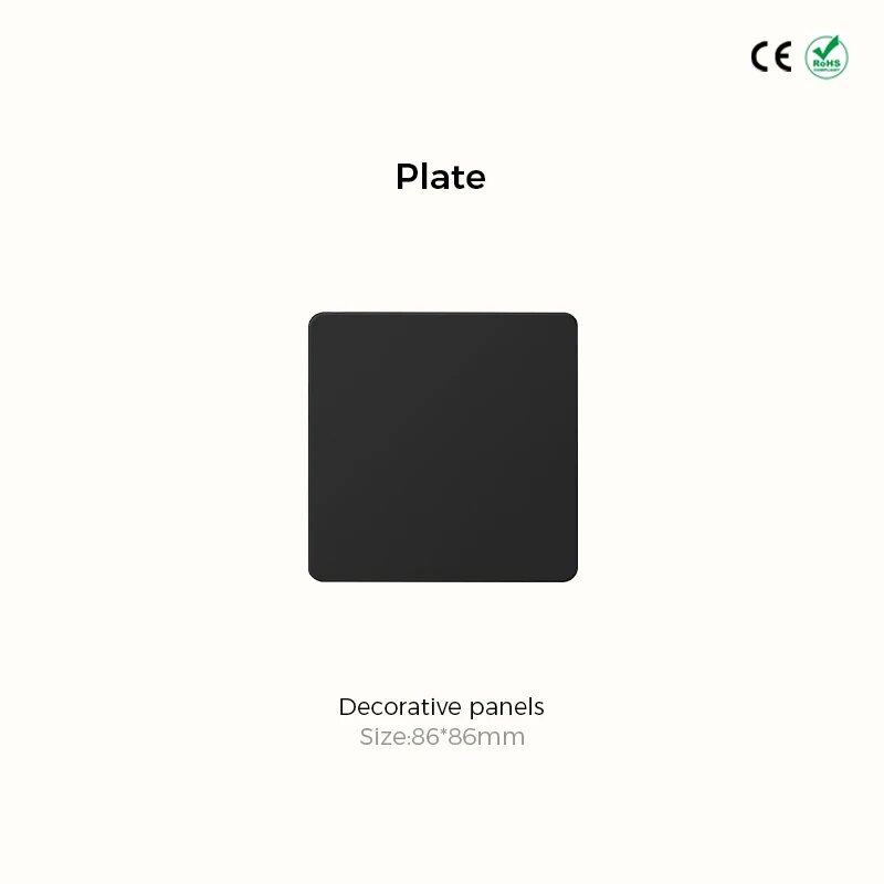 Диммер-розетка Avoir черная нержавеющая сталь Plate