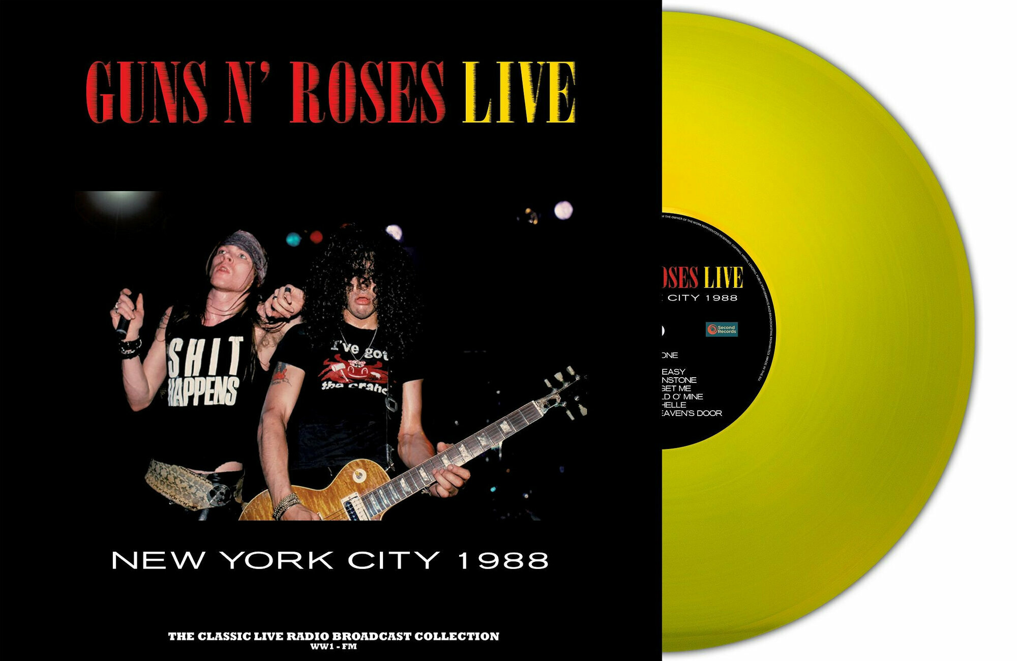 Guns N' Roses – Live In New York City February 2 1988 Coloured Yellow Marbled Vinyl (LP)