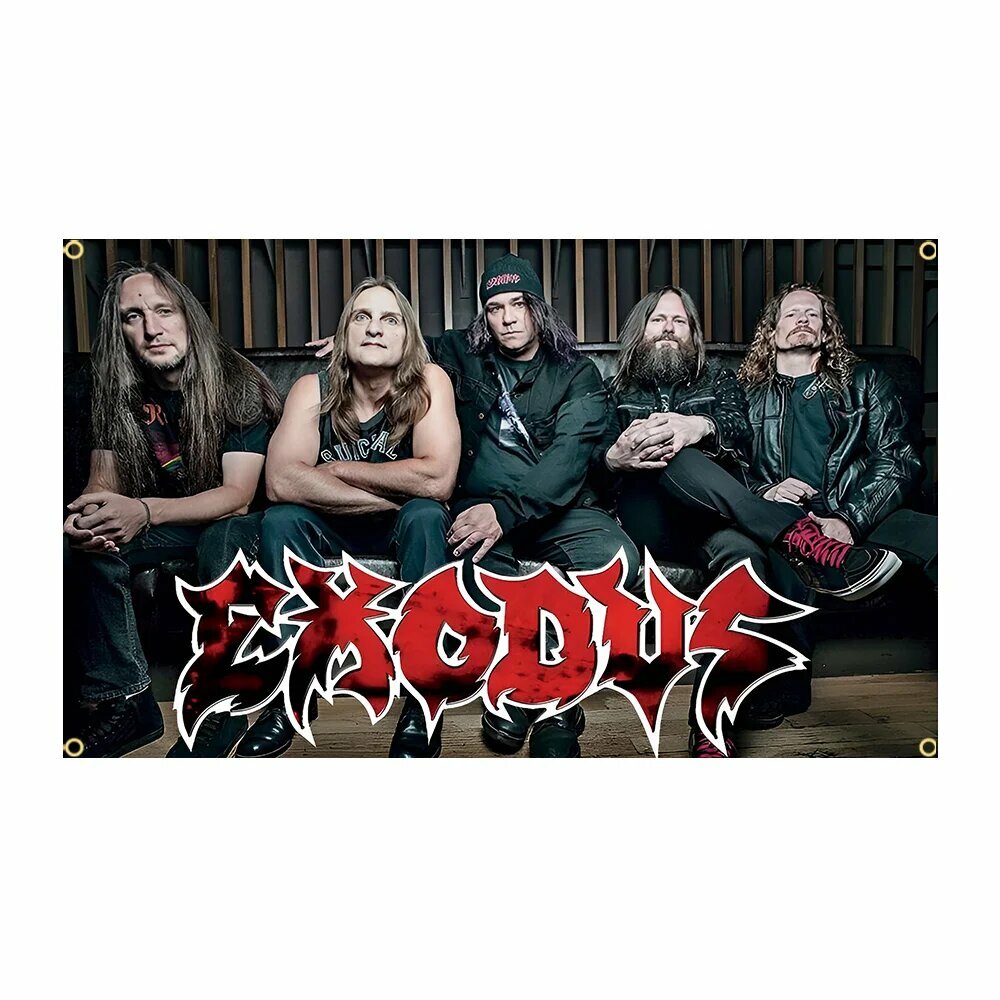 Флаг E-Exodus Heavy Rock Band 3х5 футов 90 х 150 см, Синий