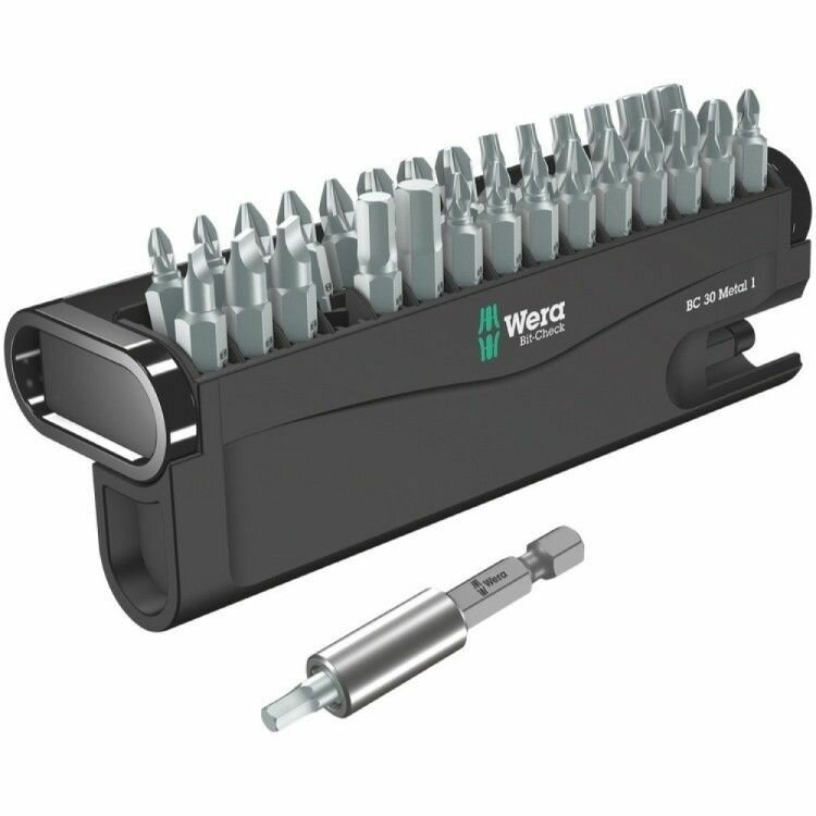 Набор бит универсальный SL PH PZ TX HEX Bit-Check 30 Metal 1, 30 предметов Wera WE-057434 / 6482 0340 Fplus