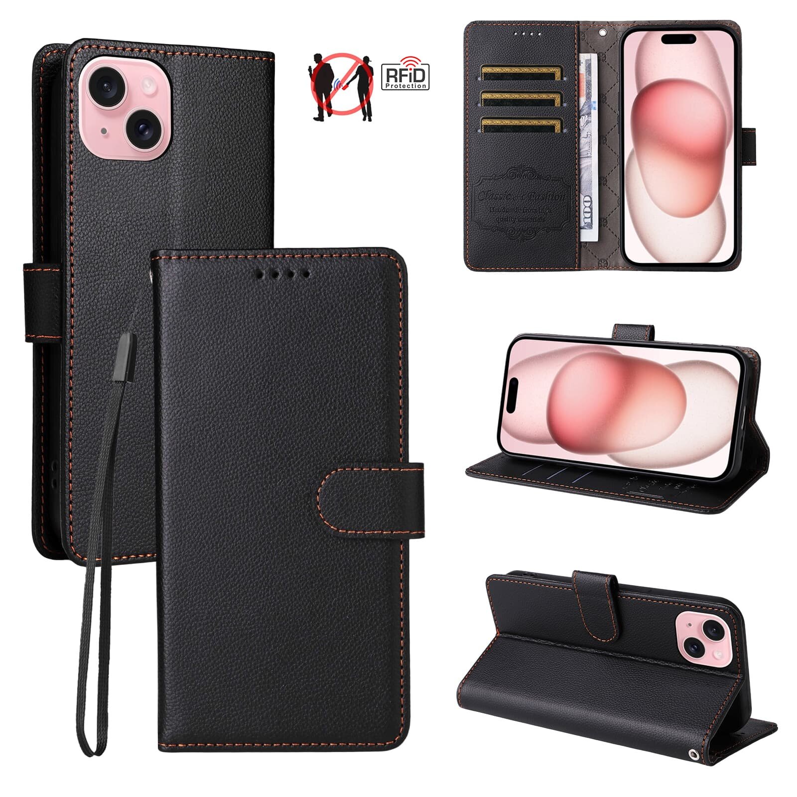 Чехол для Apple iPhone 15 (Эпл Айфон 15)/бумажник/Чехол для мобильного телефона в виде бумажника/