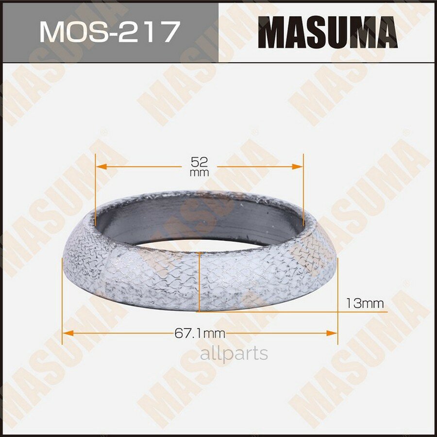 MASUMA MOS-217 Кольцо уплотнительное выхлопа 52X67, 1