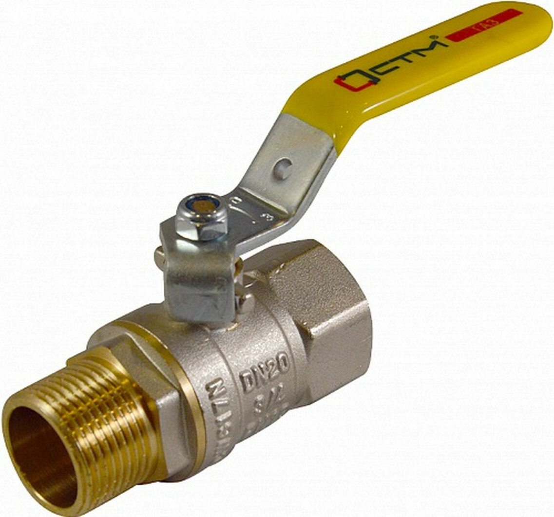 Кран шаровый СТМ Газ CGFMH012, для газа, 1/2", с рычагом, латунь, никелированный