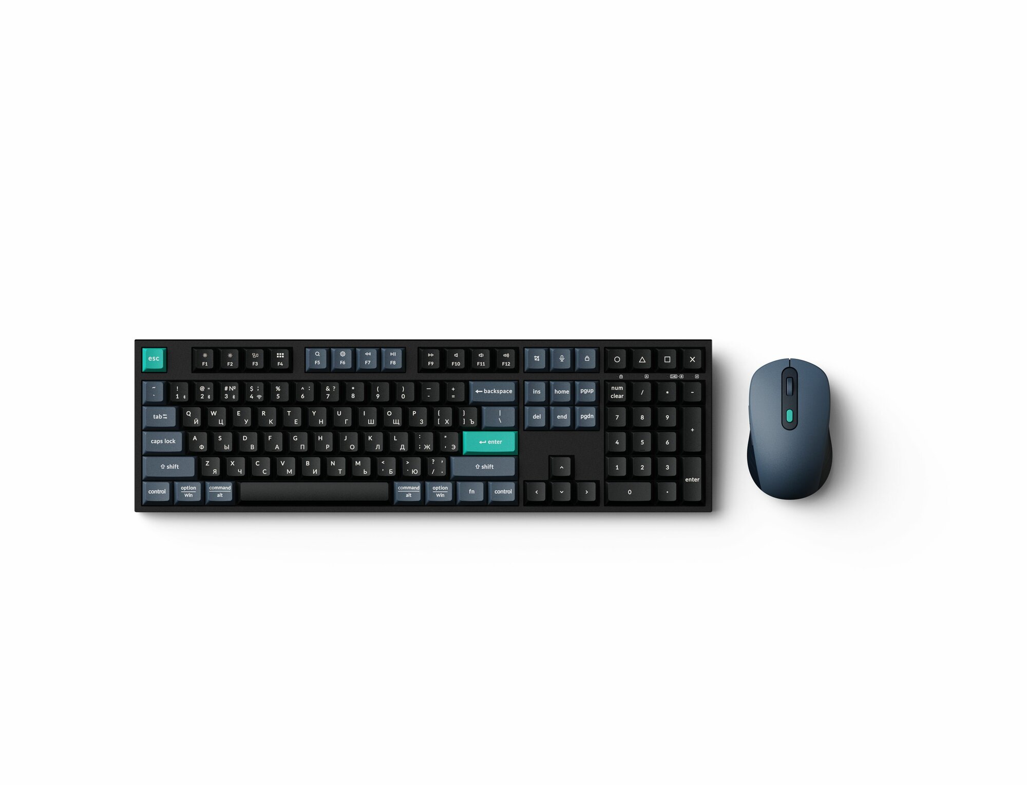 Беспроводной комплект Keychron B36 + BM25 Combo - полноразмерная (100%) ножничная клавиатура B36 и мышь BM25, 3 типа подключения