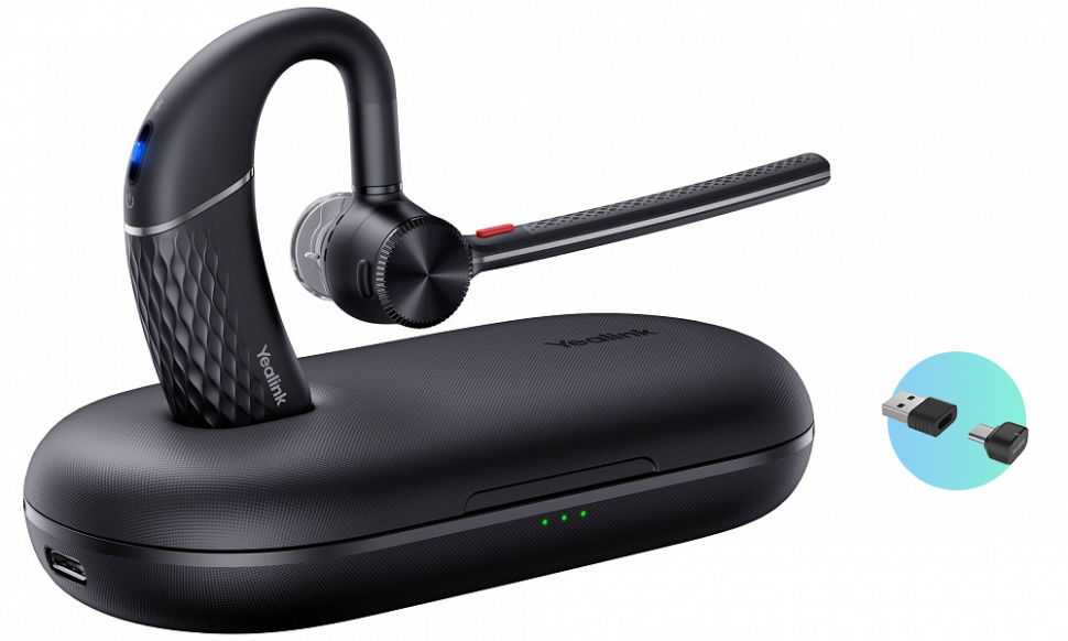 Беспроводная Bluetooth-гарнитура Yealink BH71 Pro Mono, зарядный кейс, адаптер USB-C / USB-A