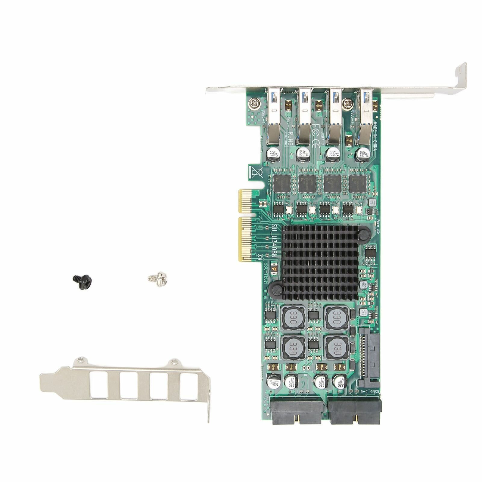 Карта адаптера PCI-E to USB 3.0, термостойкая, 4 порта