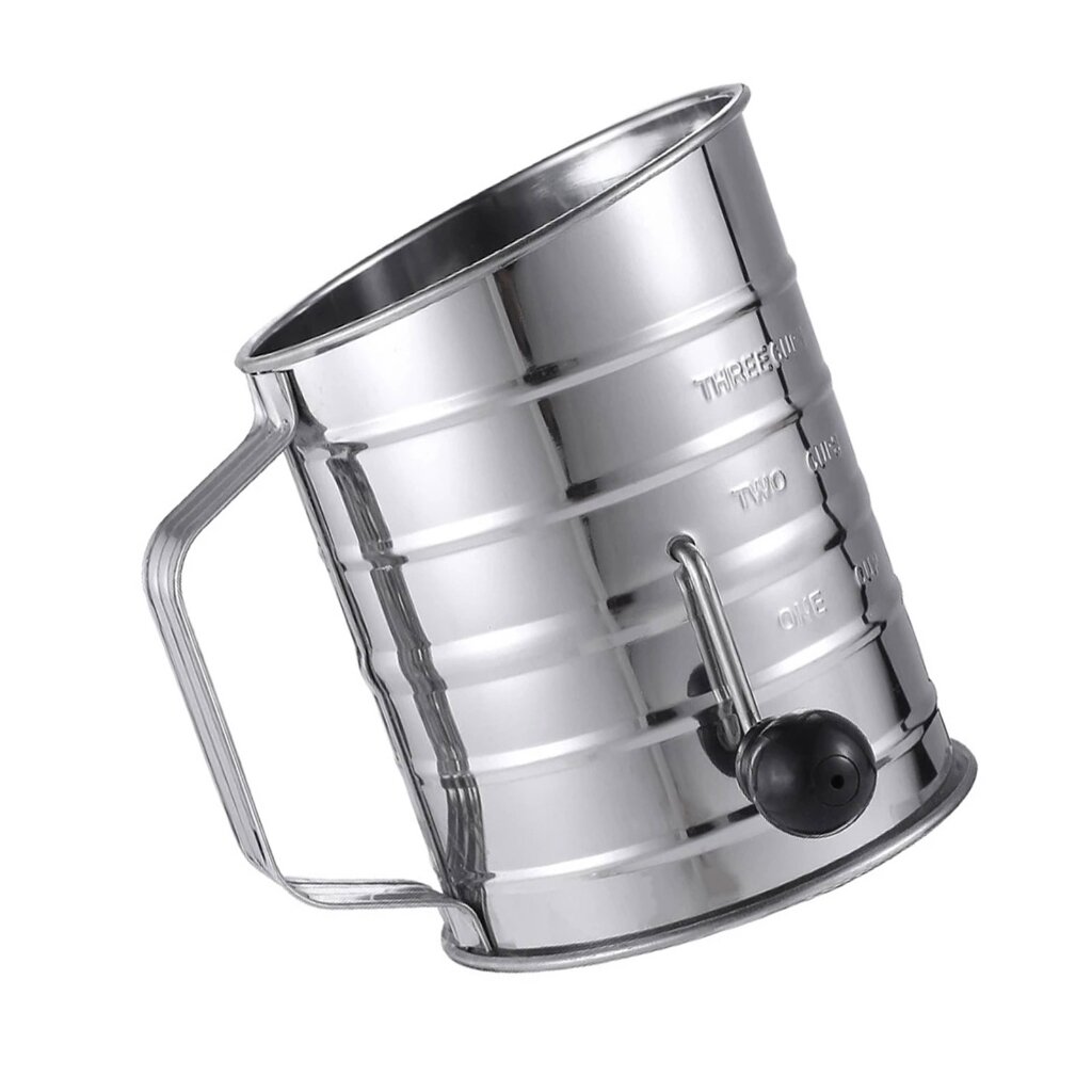 Просеиватель муки ручной работы вместимостью 3 стакана, Мелкозернистые сетки и мешалки, сито для муки