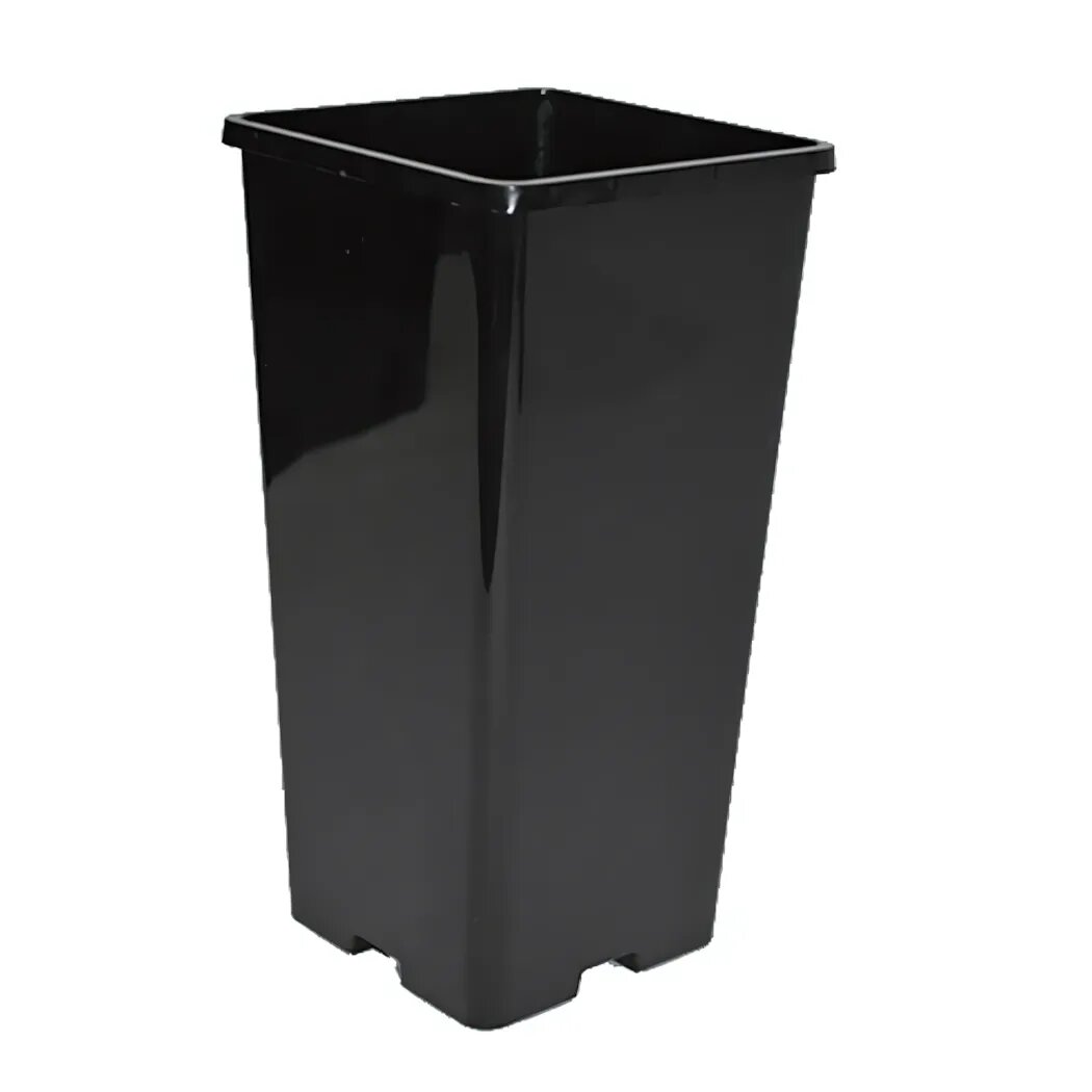 Горшок для рассады пластиковый 2л, черный, 11х11х21,5см, долговечный и удобный