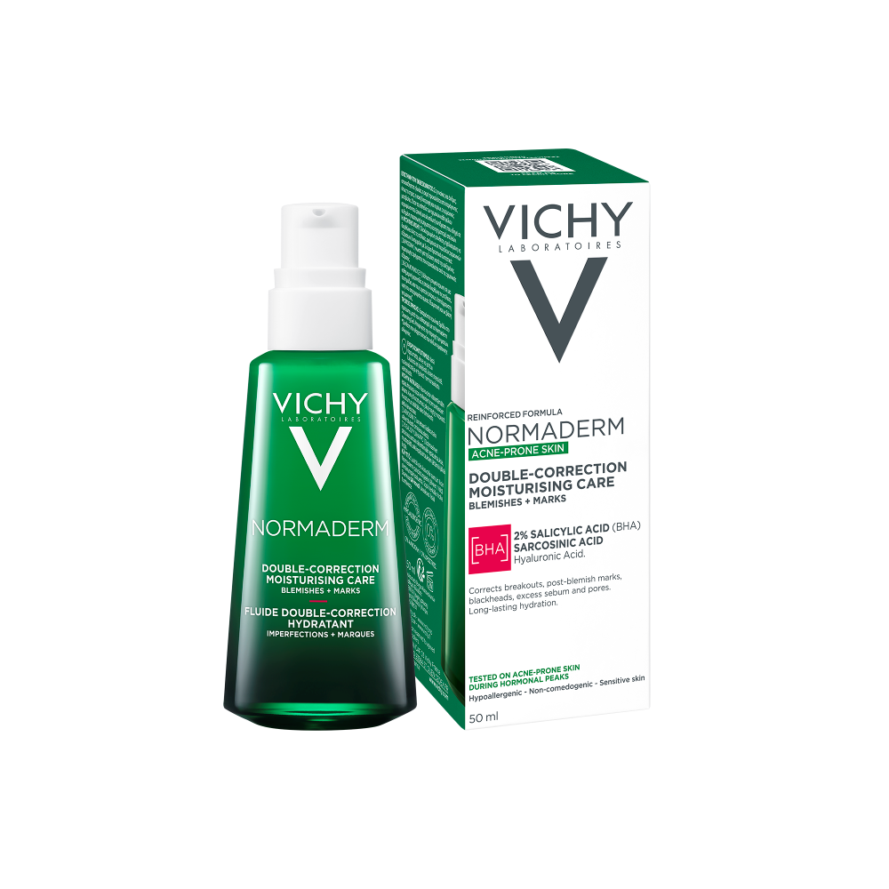 Vichy Normaderm Phytosolution Корректирующий крем-флюид для лица двойного действия против прыщей и акне с салициловой кислотой, 50 мл