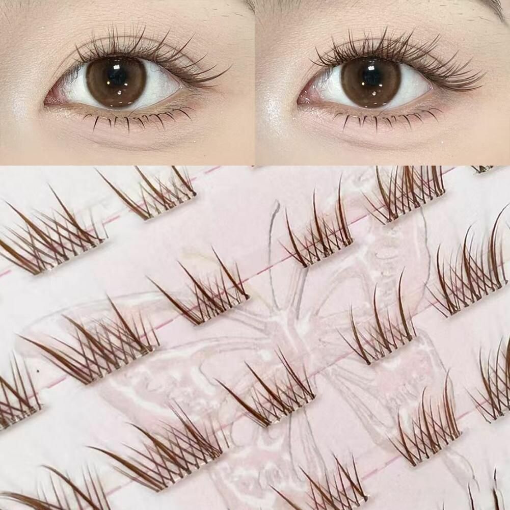 Короткие накладные ресницы из бурой лисы