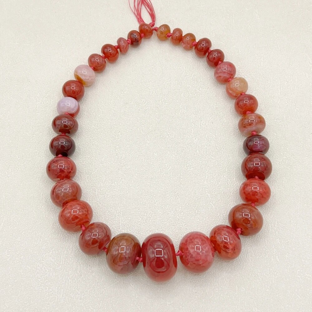 Градуированные разноцветные бусины из агата MARUCOL Бордовый, Red