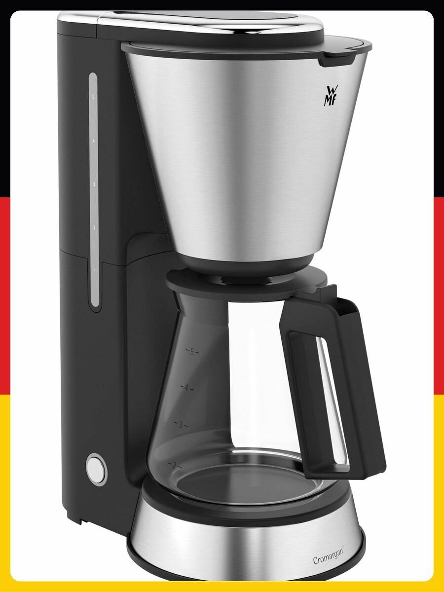 Кофемашина WMF 0412270011, цвет: черный, серебристый. Емкость: 5 чашек.