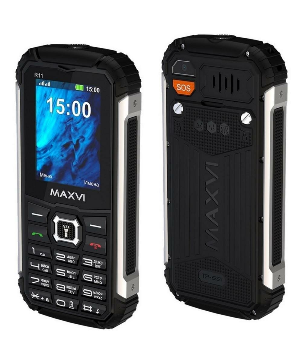 Мобильный телефон Maxvi R11 Черный 2 sim 2.4″ TFT 2G 2500 mAh (RU)
