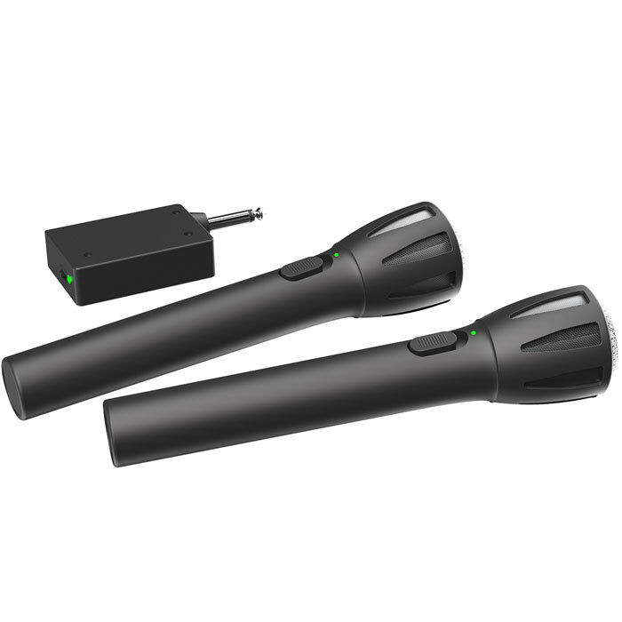 Беспроводная вокальная радиосистема из двух микрофонов c компактным ресивером Ritmix RWM-302