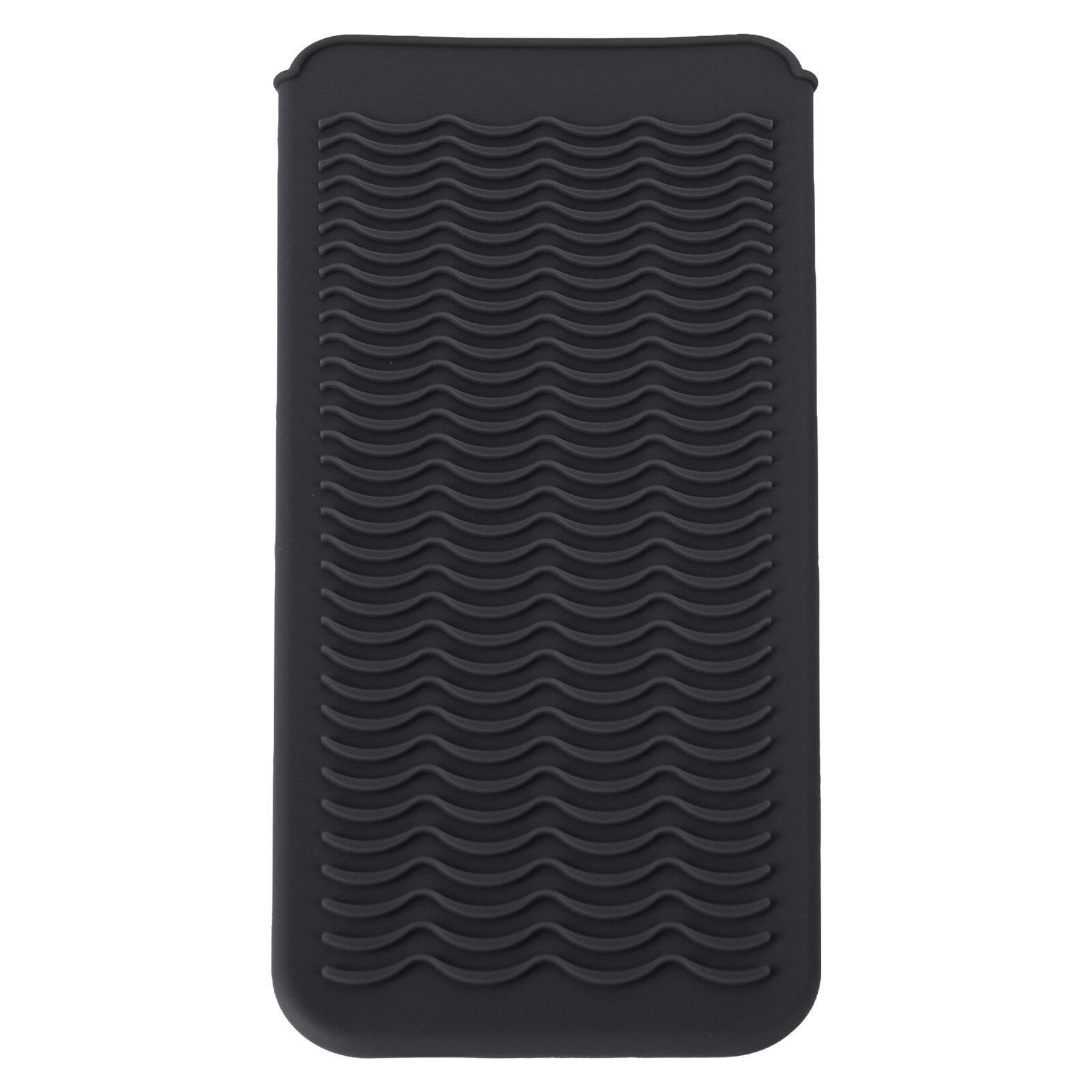 Heat Resistant Silicone Pouch Hair Styling Shaving Tool Anti Slip Surface Storage Bag Curling Iron Holder Black