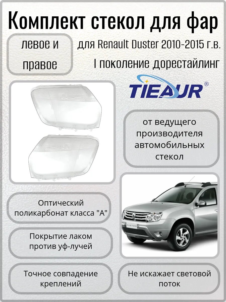 Комплект стекол для фар Renault Duster 2010-2015 г.