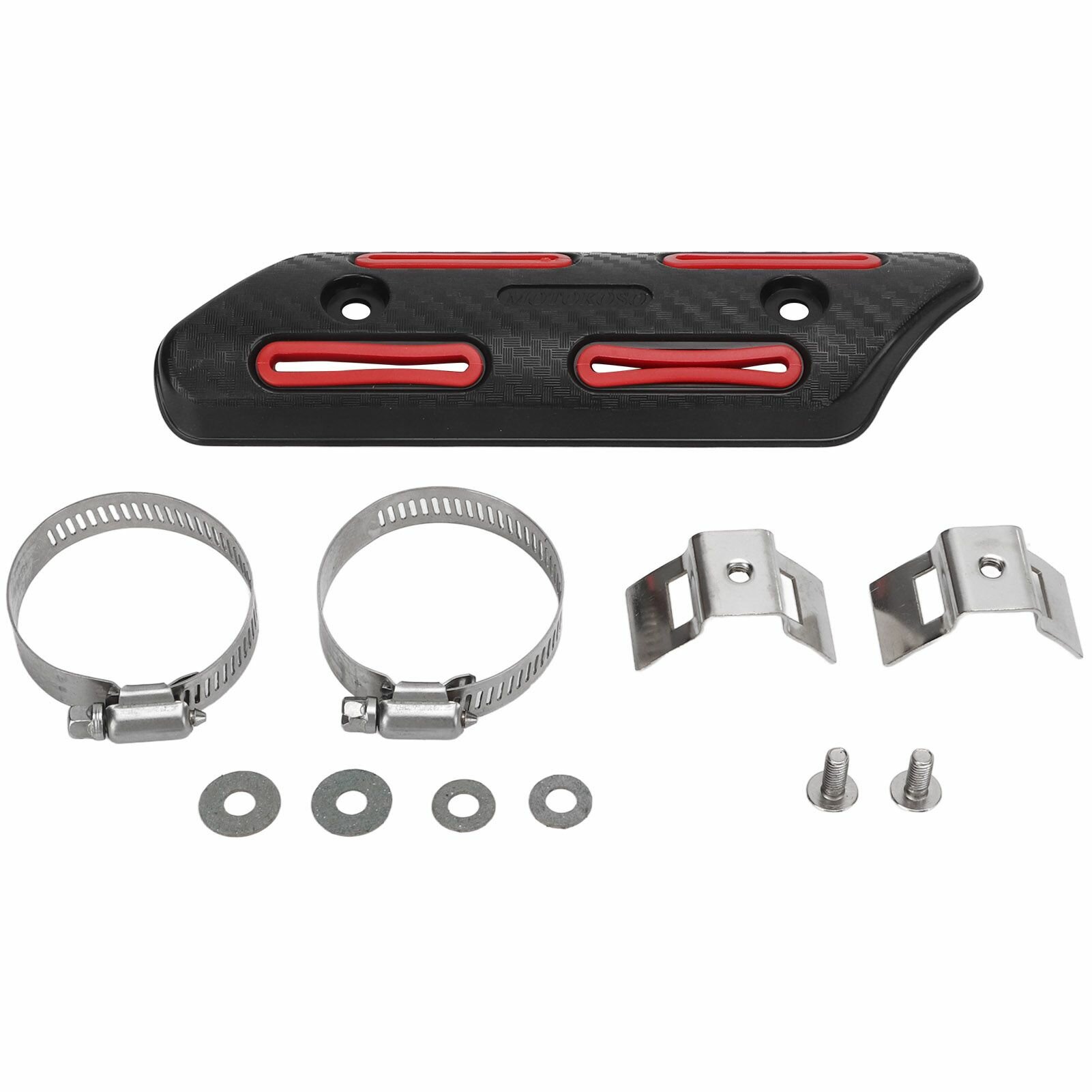 Теплозащитный экран выхлопной трубы для 4-тактных мотоциклов, квадроциклов, UTV, внедорожников, красный