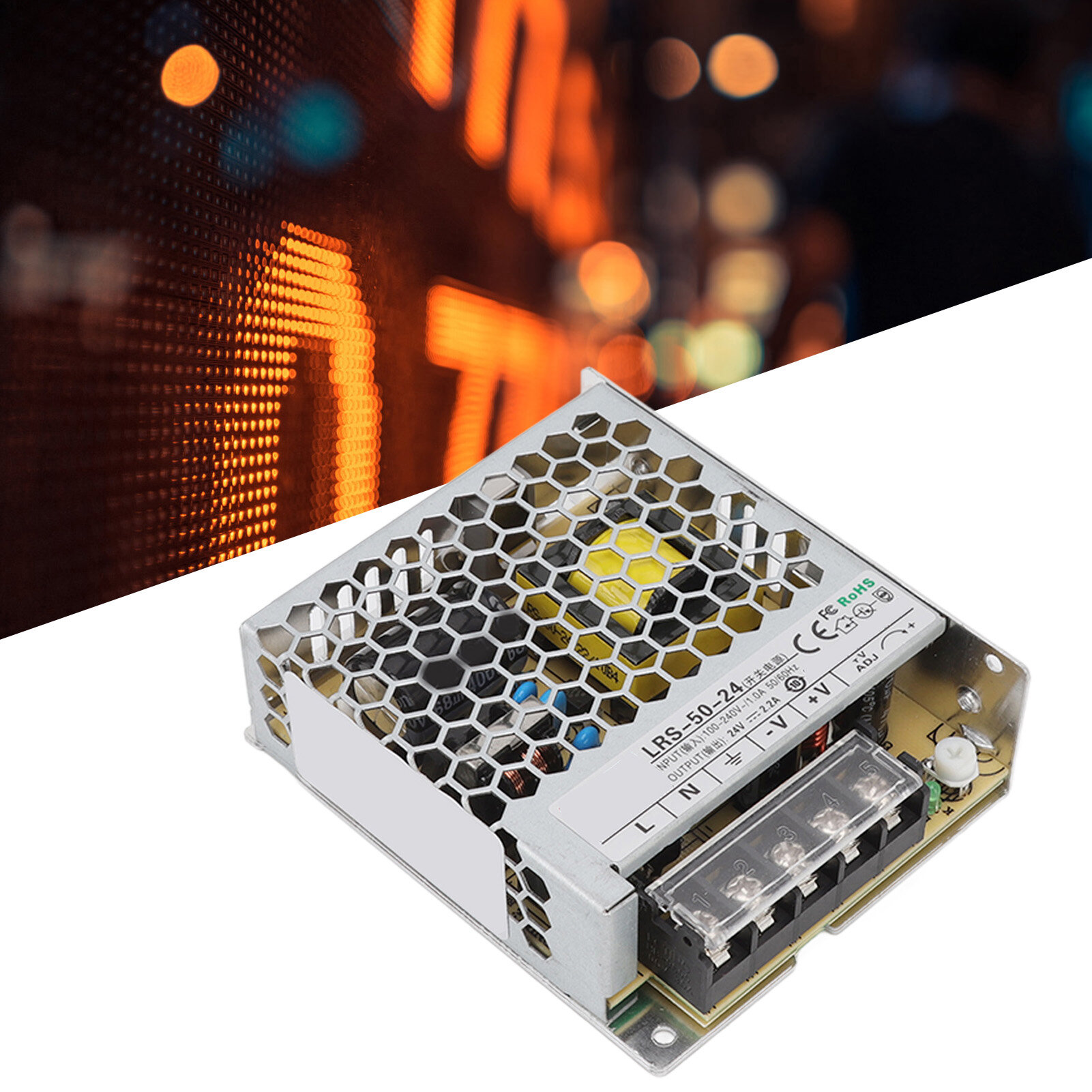 Импульсный источник питания 24 В Универсальный регулируемый импульсный источник питания Трансформатор для светодиодных светильников 100 240 В LRS 50 Вт 24 В 2,2 А