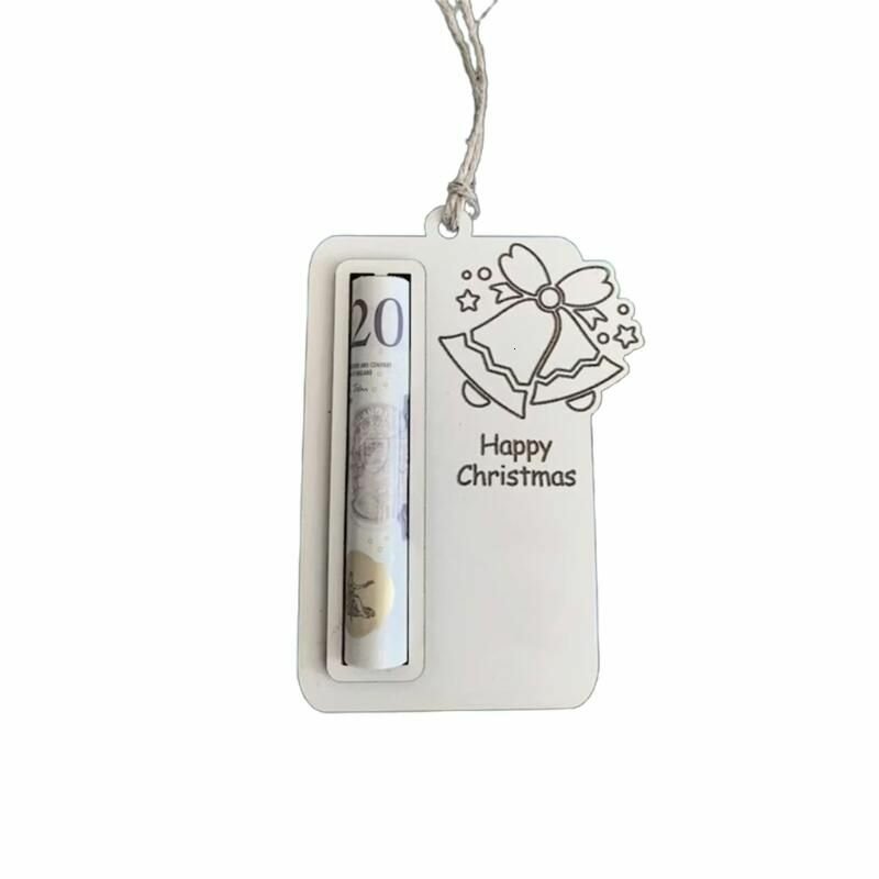 Рождественская Бирка Для Кошелька С Деревянной Подвеской-Колокольчиком A