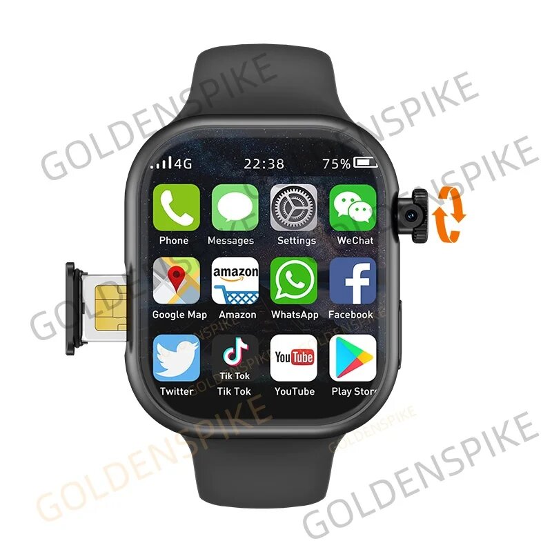 VP19 S10 Смарт-часы Мужчины Женщины Смарт-часы с 2,29-дюймовым Amoled-экраном Вращающаяся камера GPS WIFI 4G/5G Слот для SIM-.