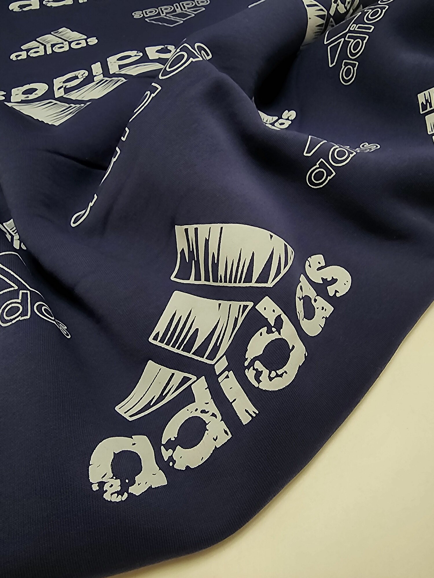 Ткань Футер 3х-нитка хлопок начес, синий, 150*180см