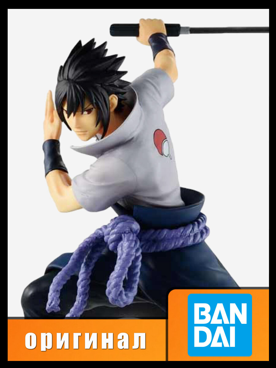 Оригинальная фигурка Sasuke Uchiha от Bandai Spirits из аниме Naruto / Саскэ Учиха «Наруто: Ураганные хроники» 17 см